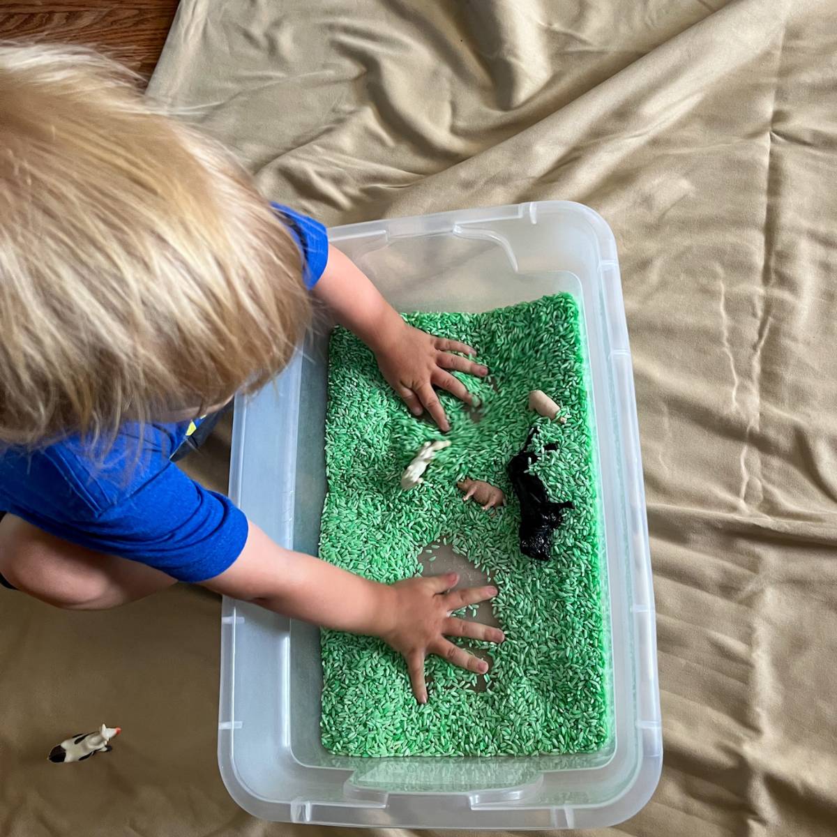Easy Homemade Farm Sensory Bin for Preschoolers and Toddlers