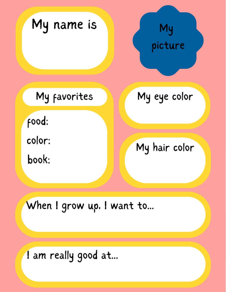 10 Free All About Me Poster for Toddlers and Preschoolers