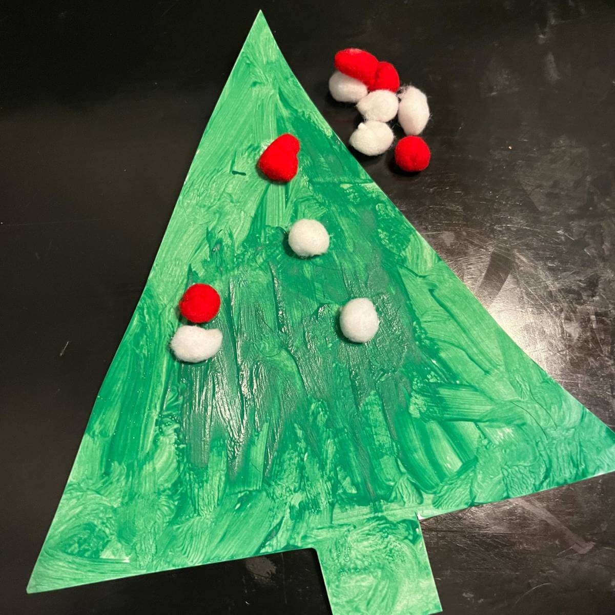 Easy Pom Pom Christmas Tree Craft for Young Kids