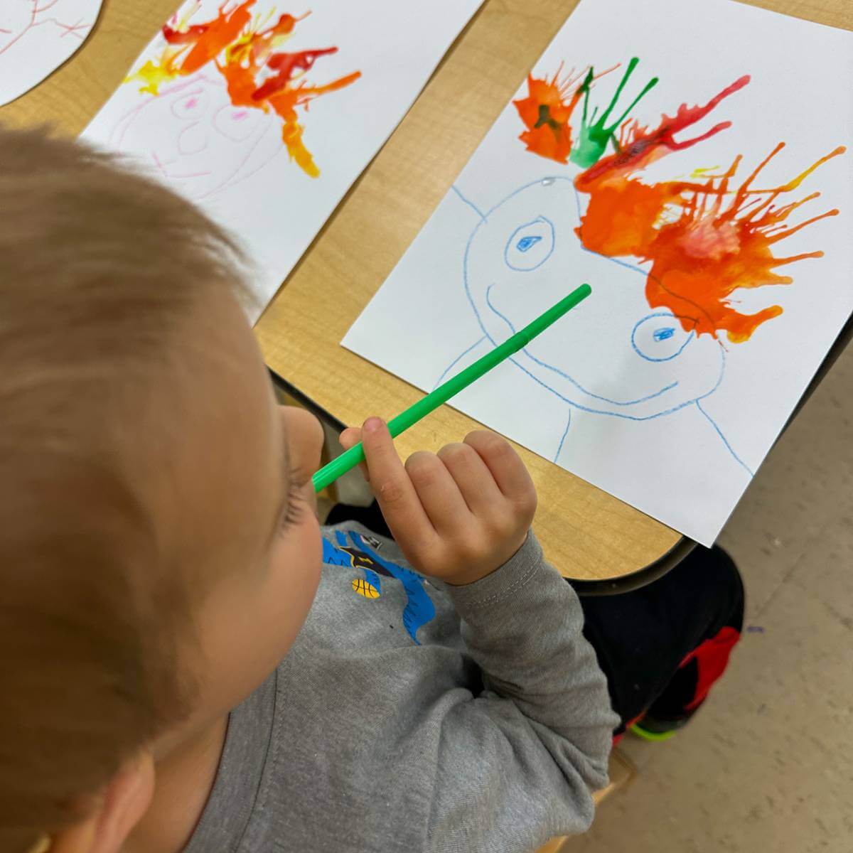 Easy Crazy Hair Day Art: A Fun Straw-Painting Activity