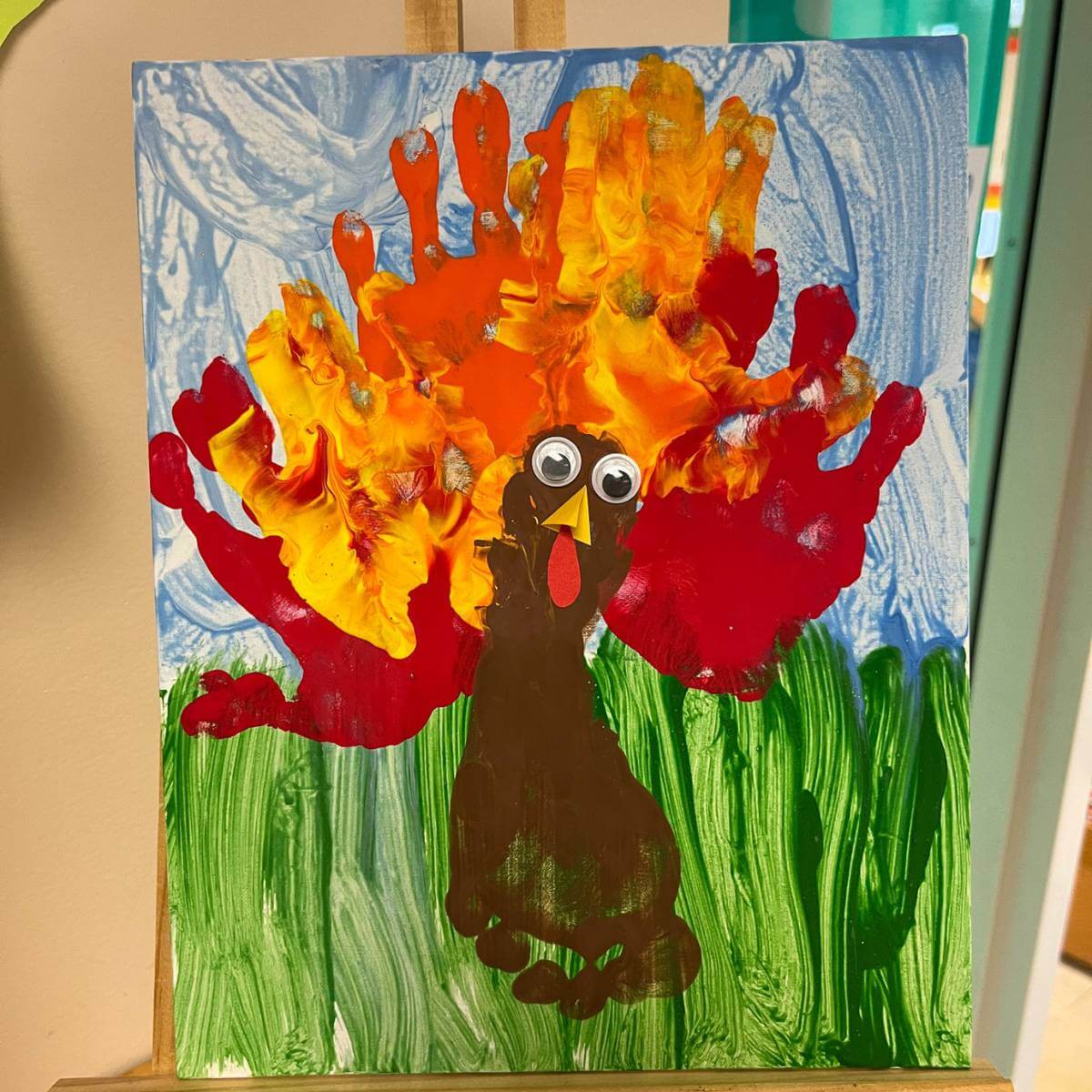 Easy Thanksgiving Turkey Painting for Little Kids